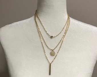 3 layer necklace | Etsy