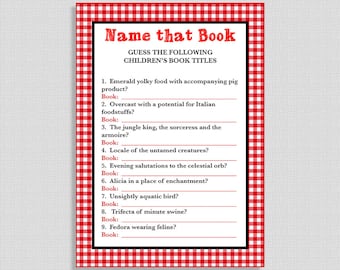 Book title game | Etsy