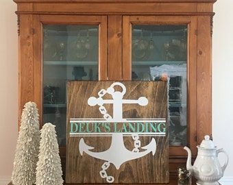 Wooden anchor sign | Etsy