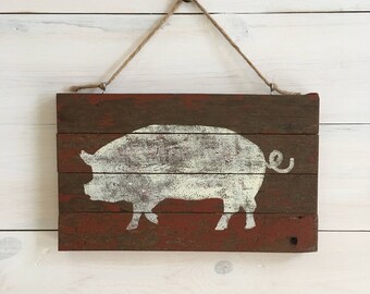 Pig Rustic Wood Cut Out Wooden Pig Outline Rustic Pig Large