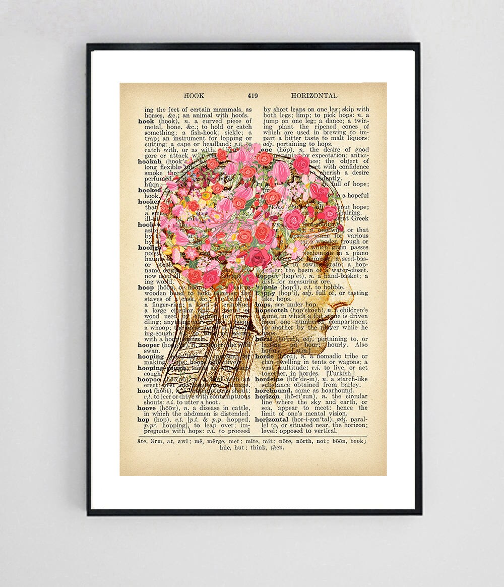 Psychology Art Dictionary Art Print Medical Art Print Vintage