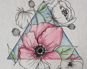 Geometric flower | Etsy