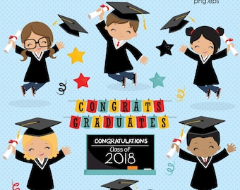School Graduation clipart MORE COLORS Black Silver clip art
