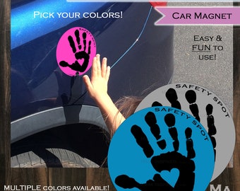 Safety Spot Kids Hand Car Magnet/ Toddler Child Handprint Car