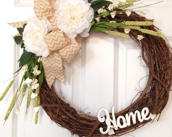 Ribbon door wreath | Etsy