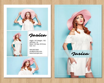 Modeling Comp Card Template Model Comp Card Photoshop