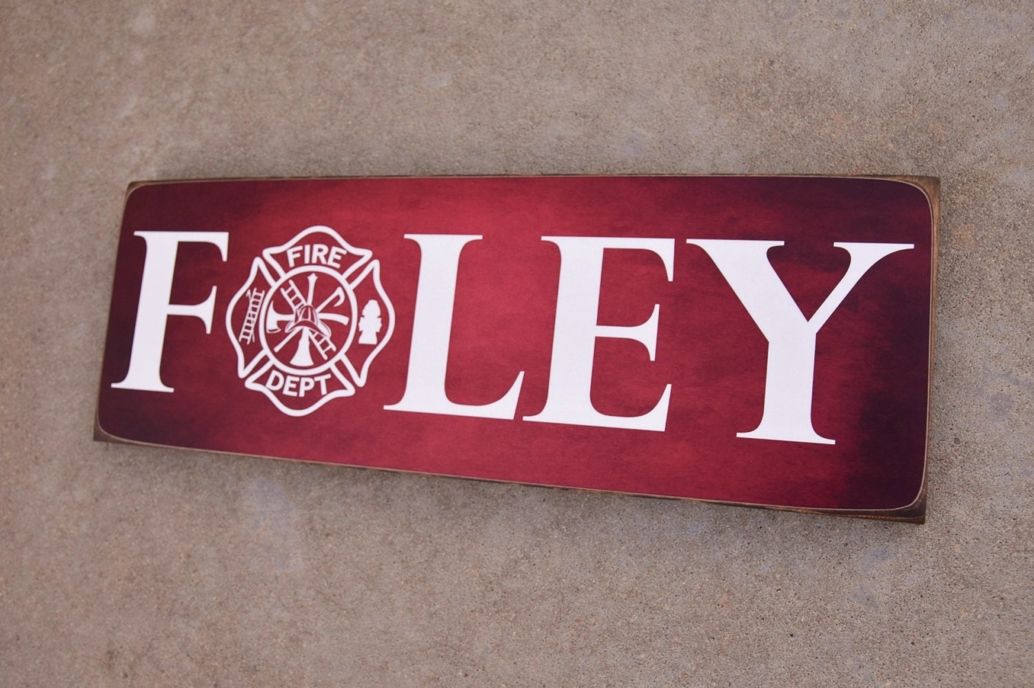 Firefighter Name Sign Family Name Firefighter Decor Fireman