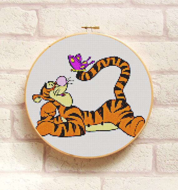 TIGGER Cross Stitch Pattern PDF Embroidery Cute Nursery