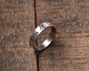 Mens initial ring | Etsy