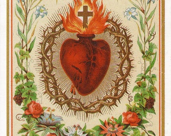 Sacred heart art | Etsy