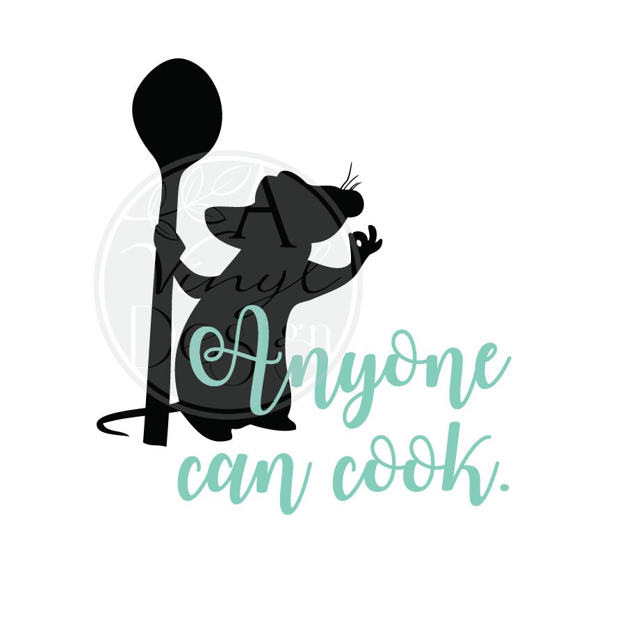 Ratatouille Anyone can cook 2 color Vinyl Decal