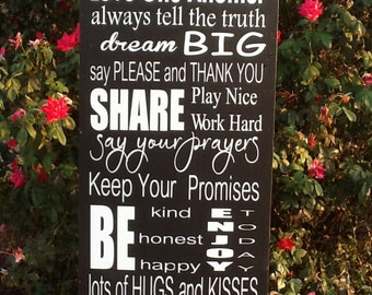 House rules sign family rules sign wood signs wood signs