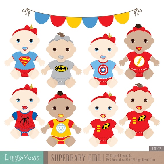 SuperBaby Girls Clipart Superhero Baby Clipart