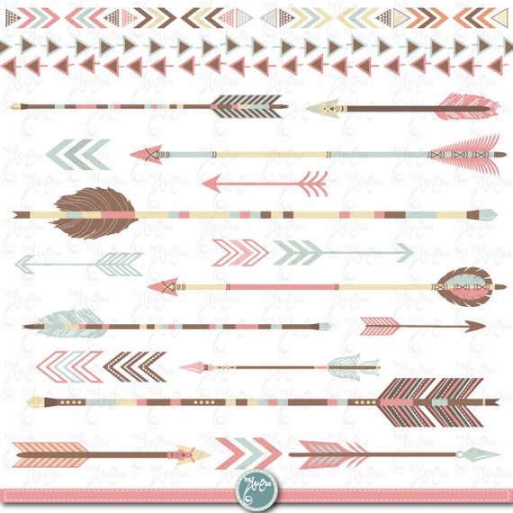 Arrow clip art TRIBAL ARROW clipart set Navaho
