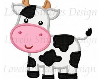 ITH Cow Raggy Applique DIGITAL Embroidery Design
