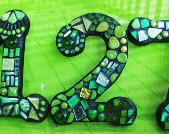 Mosaic house numbers | Etsy