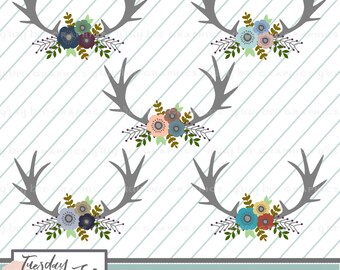 Antlers clipart | Etsy