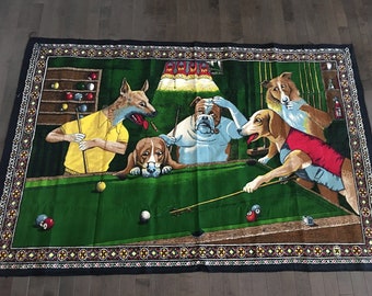 Dogs playing pool | Etsy