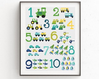 Train cross stitch | Etsy