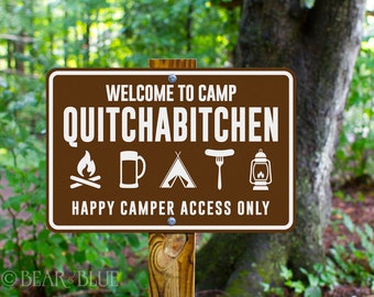 Funny camping sign | Etsy