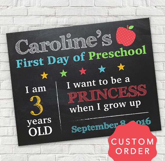 Items similar to Personalized First Day of School Sign, Personalized ...
