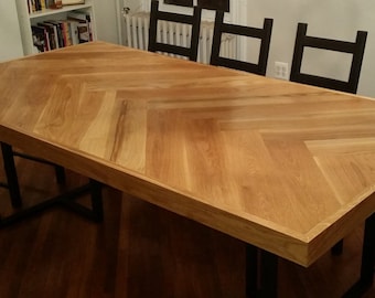 Herringbone table | Etsy