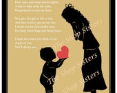 Items similar to Mother and Son Mother's Day Poem Heart Silhouette ...