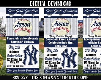 Yankees invitations | Etsy