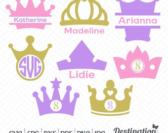 Crown Svg Crown Monogram Svg Princess Crown Svg Crowns Svg