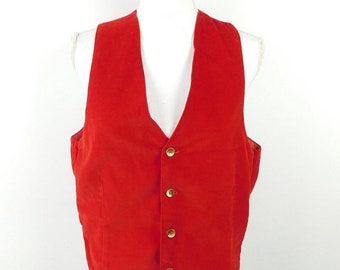 Red velvet vest | Etsy