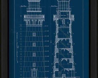 Lighthouse blueprint | Etsy