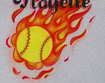 Flaming softball | Etsy
