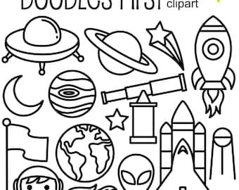 Outer space clipart | Etsy