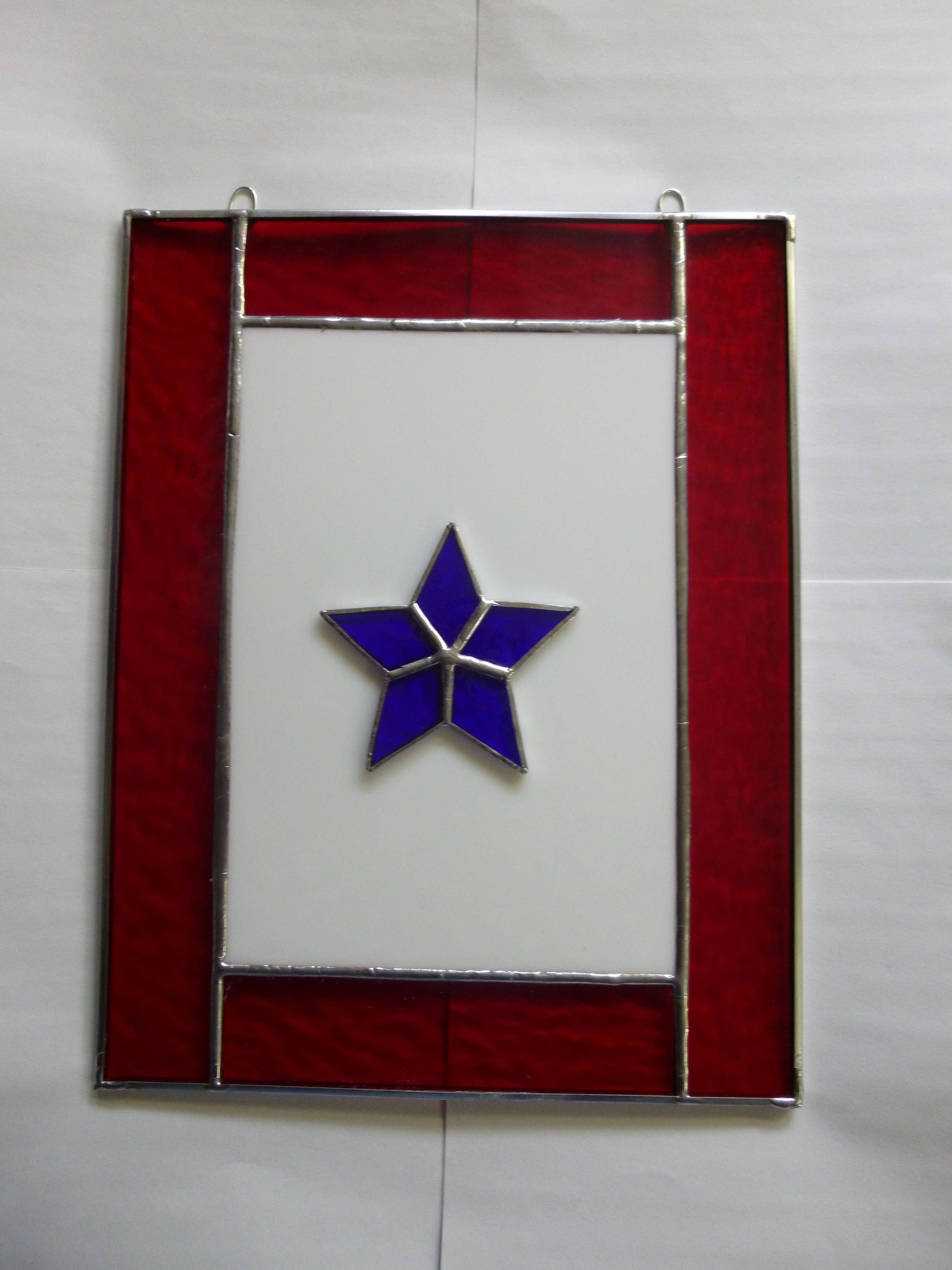 Stained Glass Blue Star Service Flag Patriotic