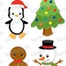 Christmas Santa and friends clip art set