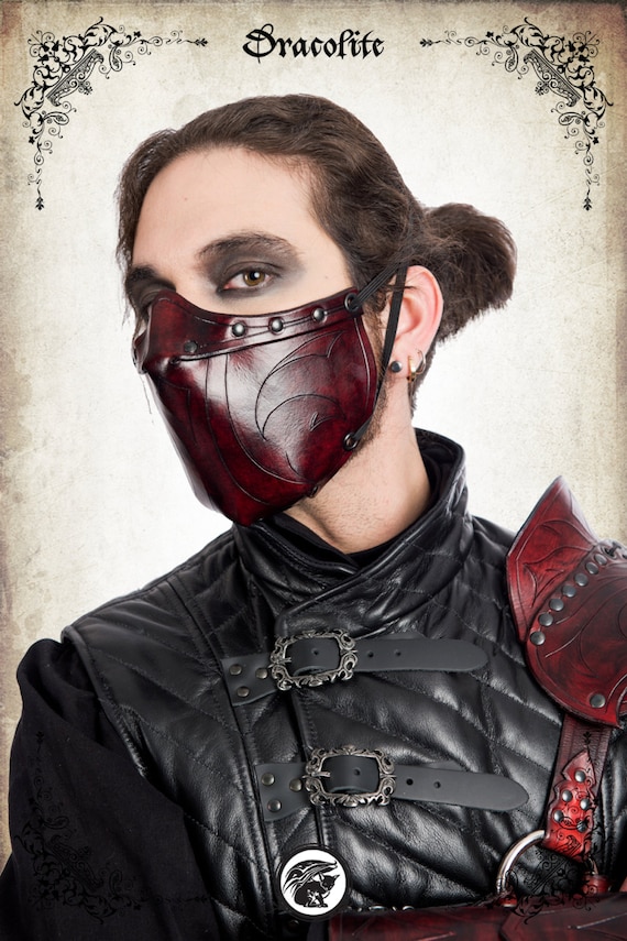 Rogue mask engraved for LARP action roleplaying and cosplay