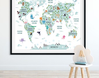 World map nursery | Etsy