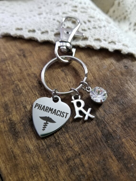 Gift for pharmacist pharmacist keychain key ring with