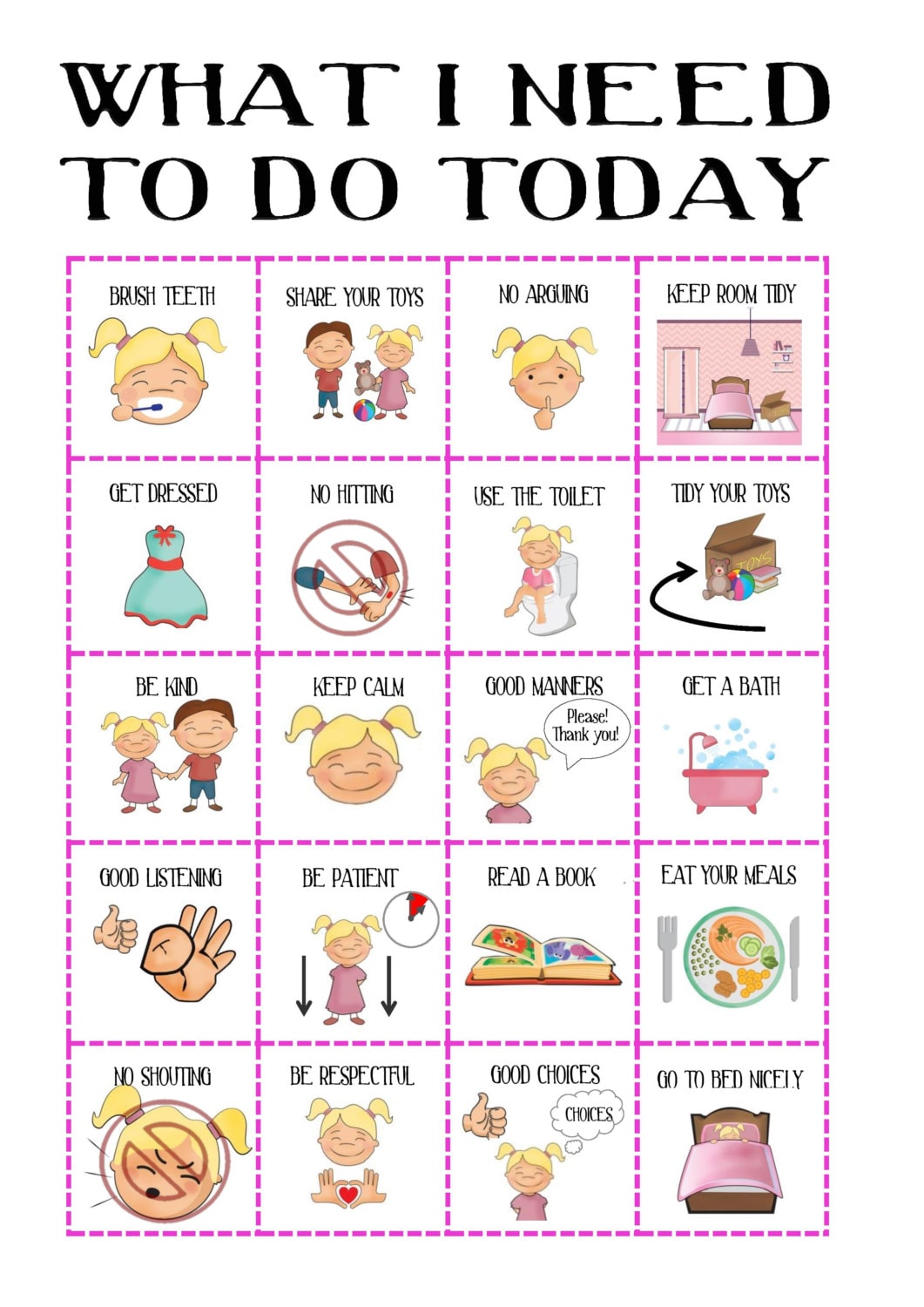 Behaviour Chart For Girls Printable With Pictures Kid s behaviour-chart-for-girls-printable-with-pictures-kid-s