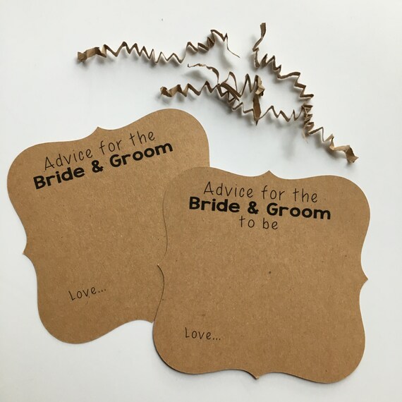 Advice Cards For The Bride And Groom Wedding Advice Cards