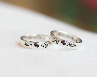 Couple ring set | Etsy