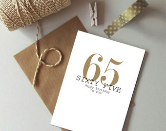 60th Birthday card Happy 60th Birthday Sixty card Age