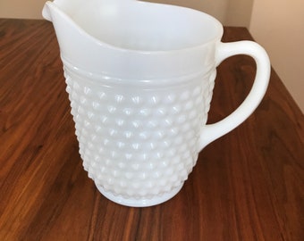 Milk glass pitcher | Etsy