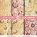 Vintage Digital Paper Clock Digital Collage Sheet Pink Roses