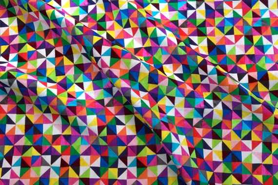 Rainbow Cheater Quilt Fabric Colorful Cheater Triangle