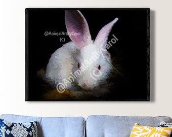 Rabbit Illustration Bunny painting print from original