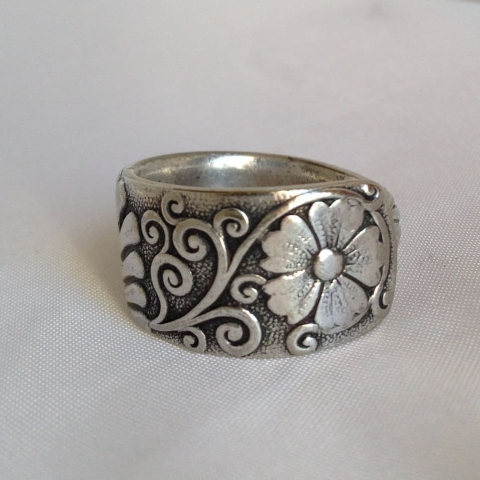 Spoon Ring Daisy 1892 Silverware Jewelry Vintage