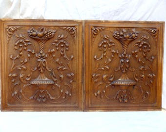 Carved wood panel | Etsy