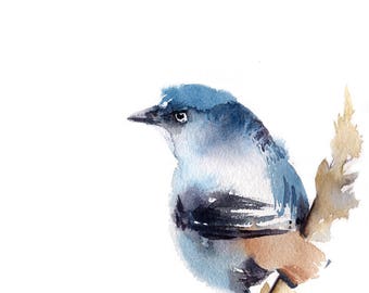 Blue bird wall art | Etsy