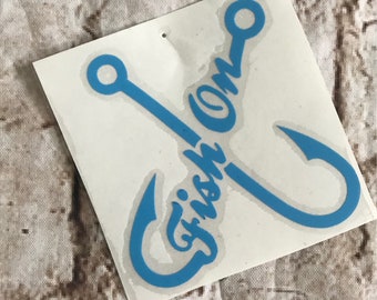 Fish hook decal | Etsy